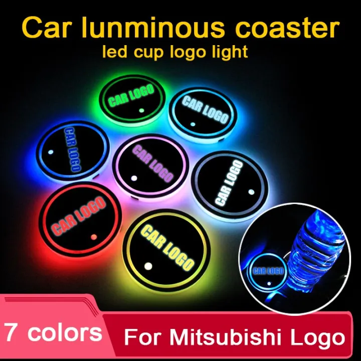 2PCS Led Car Cup Holder Coaster For Mercedes benz logo Light For w203 ...