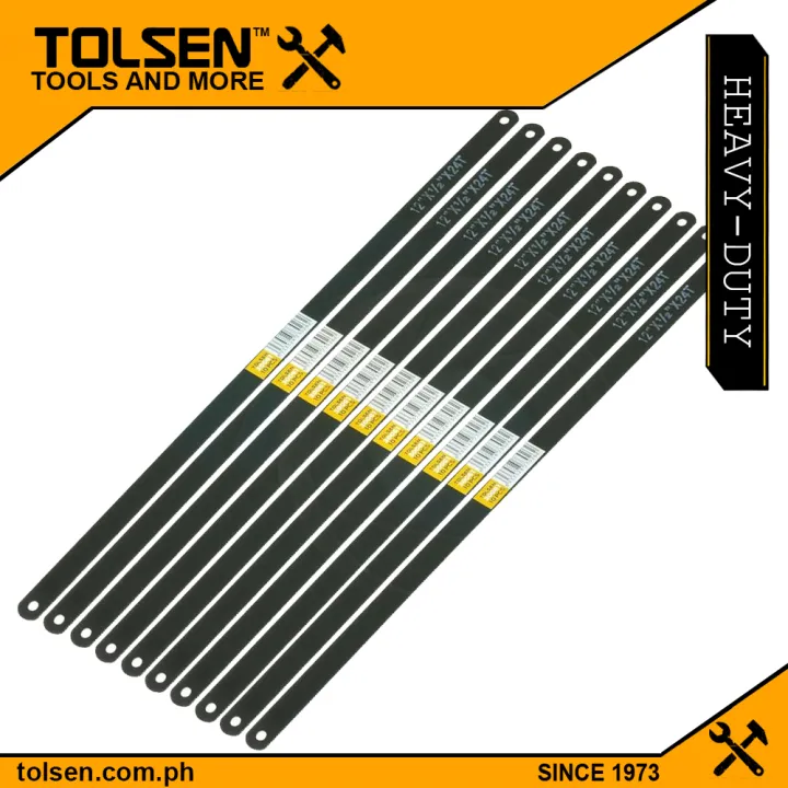 Tolsen 10pcs Hacksaw Carbon Steel Blade (12"x1/2"x24T) 30061 | Lazada PH