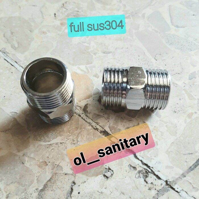 double nepel sambungan kran sok sambung fitting sambungan | Lazada ...