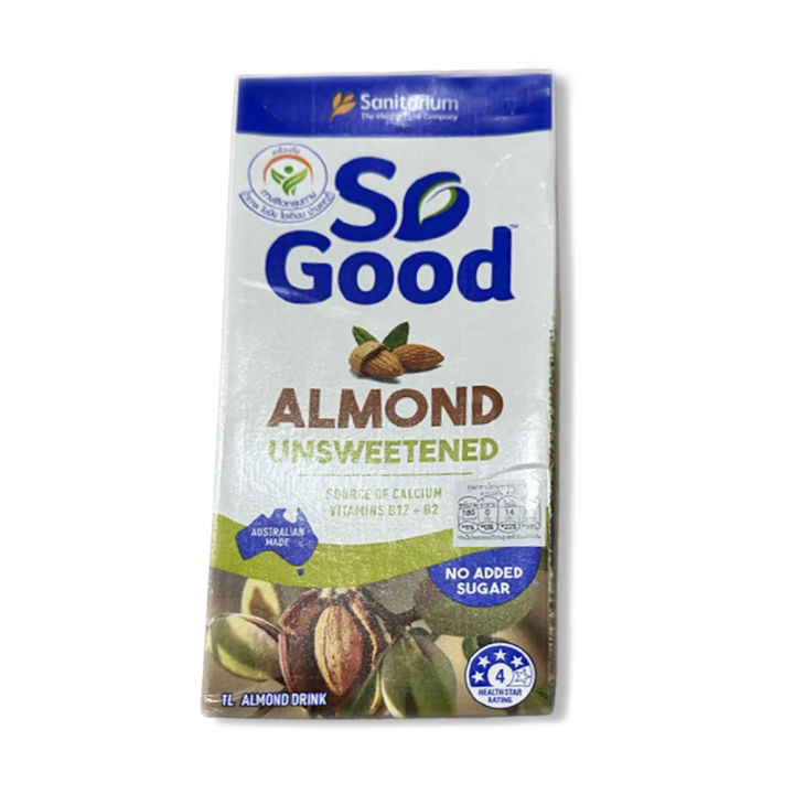 So Good Almond Unsweetened Almond Milk Sanitarium นม นมแอลมอล นมกล่อง ...