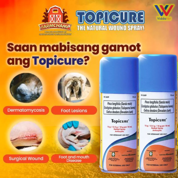 Topicure organic all natural herbs wound spray and fly repellant 75ml ...