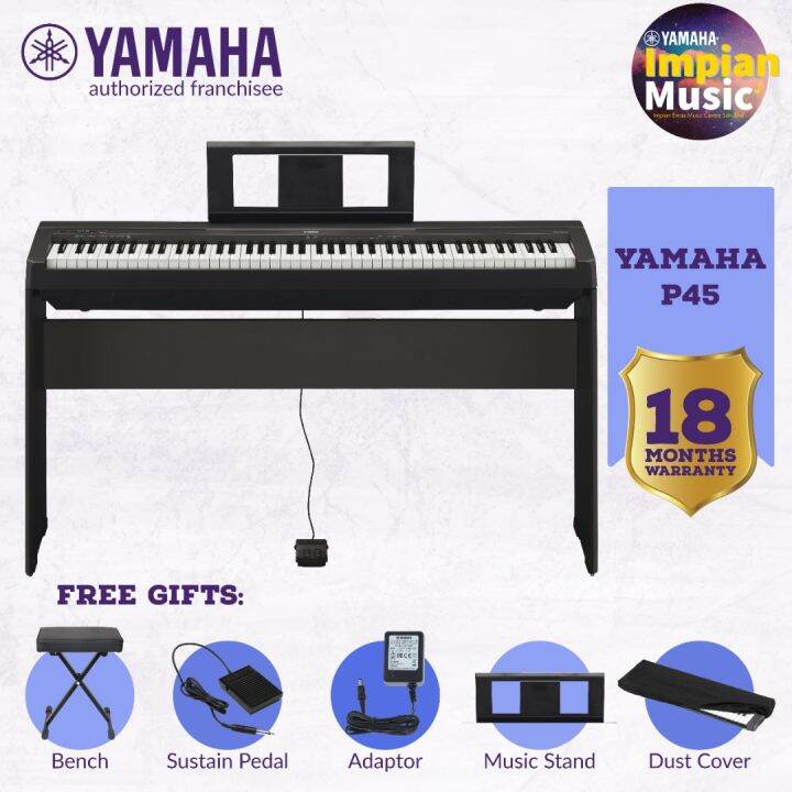 Yamaha P-Series Digital Piano P-45B with Free Piano Stool *Brand New ...
