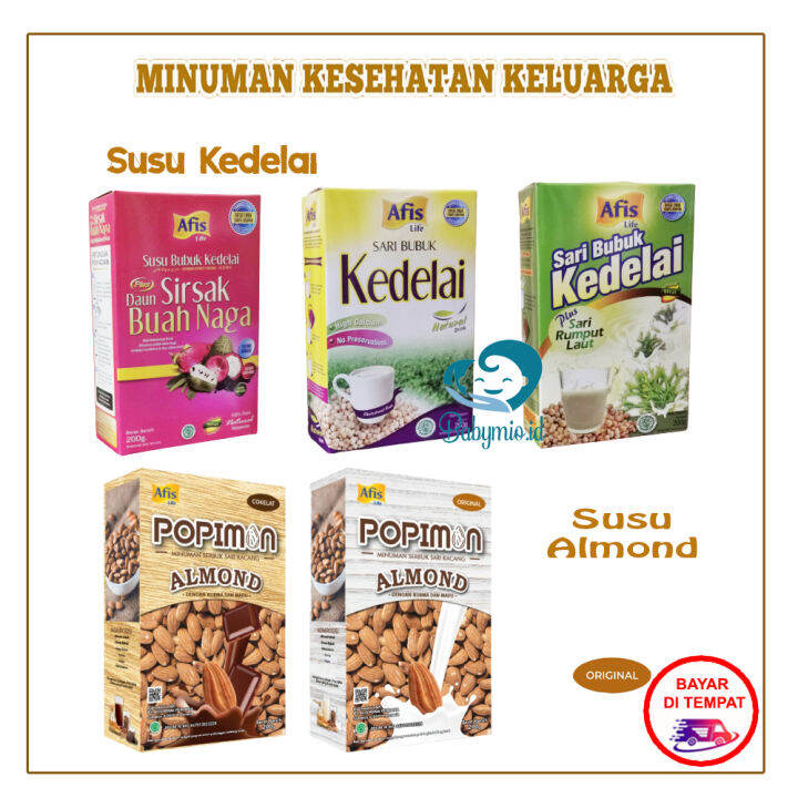 Afis Life Minuman Sari Almond | Sari Kedelai Plus Natural | Rasa Buah ...