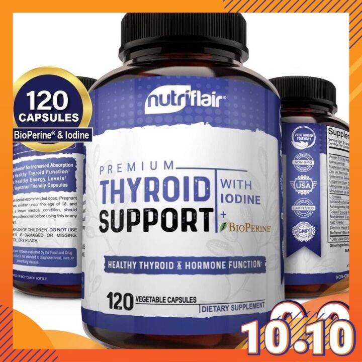 NutriFlair Thyroid Support Complex with Iodine and BioPerine - 120 ...