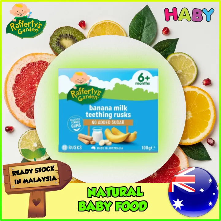 Raffertys Garden x HABY Kids & Baby Teething Rusks Biscuits Banana Milk ...