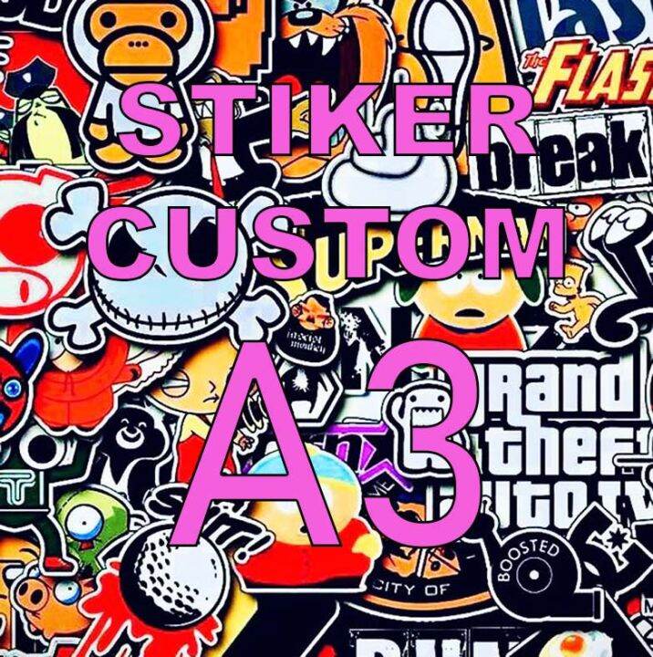 STIKER A3+ CUSTOM+CUTTING / STIKER CHROMO / CETAK STIKER / STIKER ...
