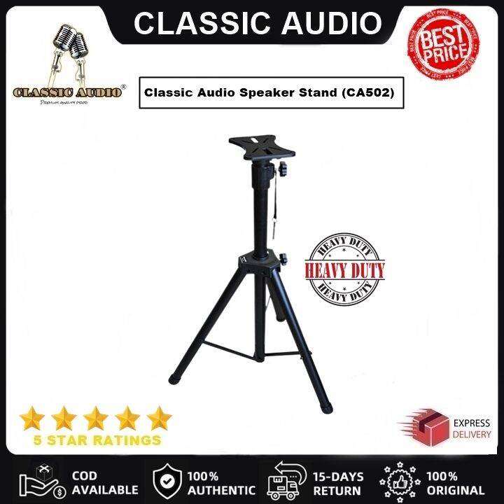 Classic Audio Speaker Stand (CA502) - Premium Metal Speaker Stand (Tripod Base) Heavy Duty ...