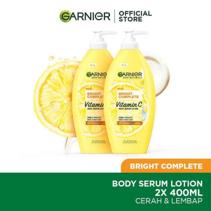 Garnier Bright Complete Body Lotion Serum Milk UV Skin Care - Paket isi ...