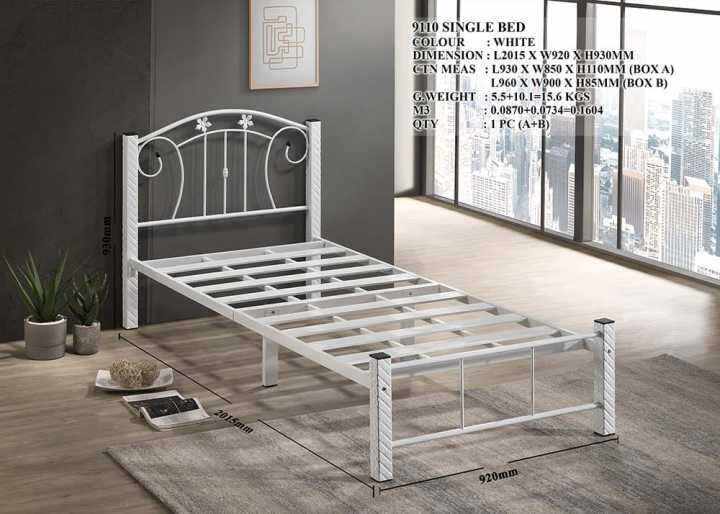 Bed Frame/ Single Size Metal Bed Frame/ Katil besi/ Iron Bed Katil ...