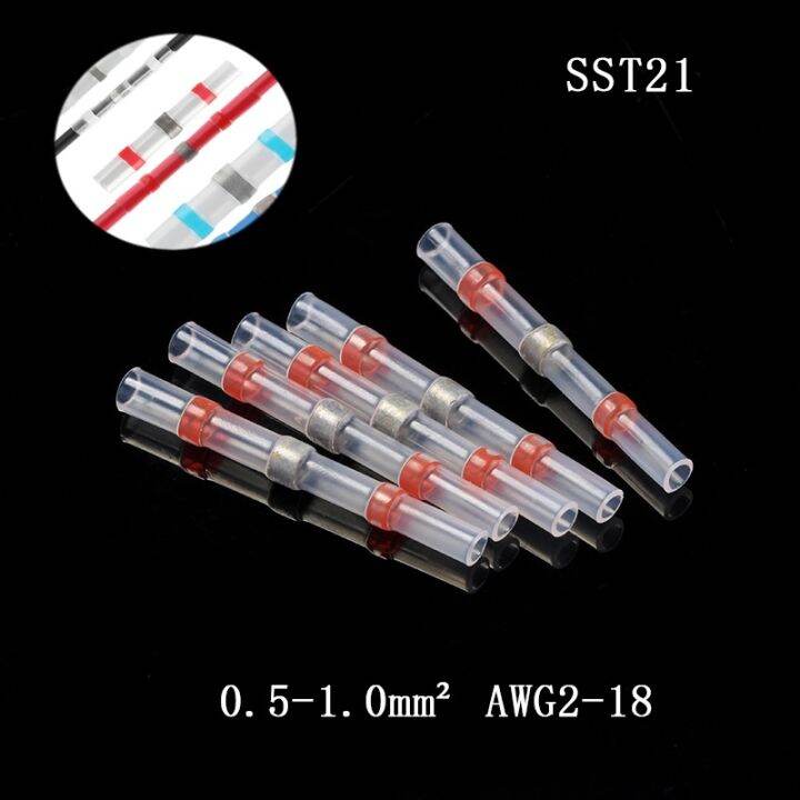 Solder Butt Connectors Heat Shrink 1000 Pieces 22-18 AWG Red Solder ...
