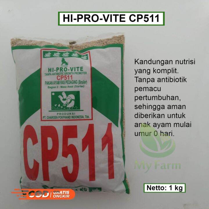 Pur Hi Pro Vite CP511 Charoen Pokphand Kemasan 1 Kg Voer Makanan Ayam ...