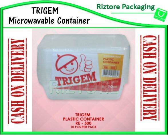 10 Pcs/Pack Trigem Microwavable Container Round and Rectangle All sizes ...