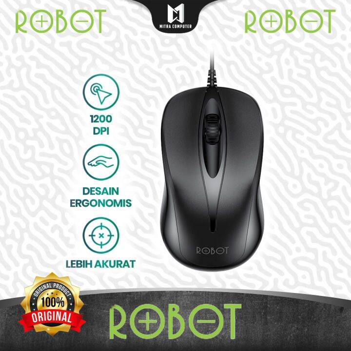 ROBOT Optical Mouse Office Wired M100 / Mini Mouse / Mouse Berkabel ...