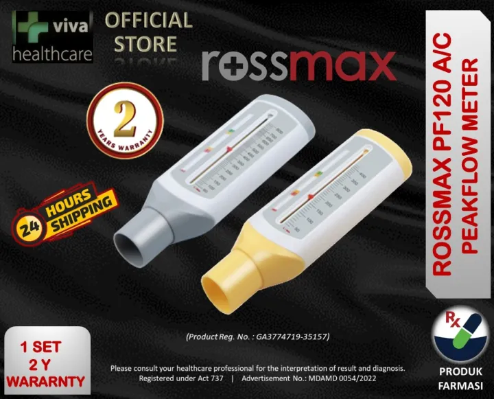 Rossmax PF120 Adult/Child Peak Flow Meter with Color–Coded Indicators ...