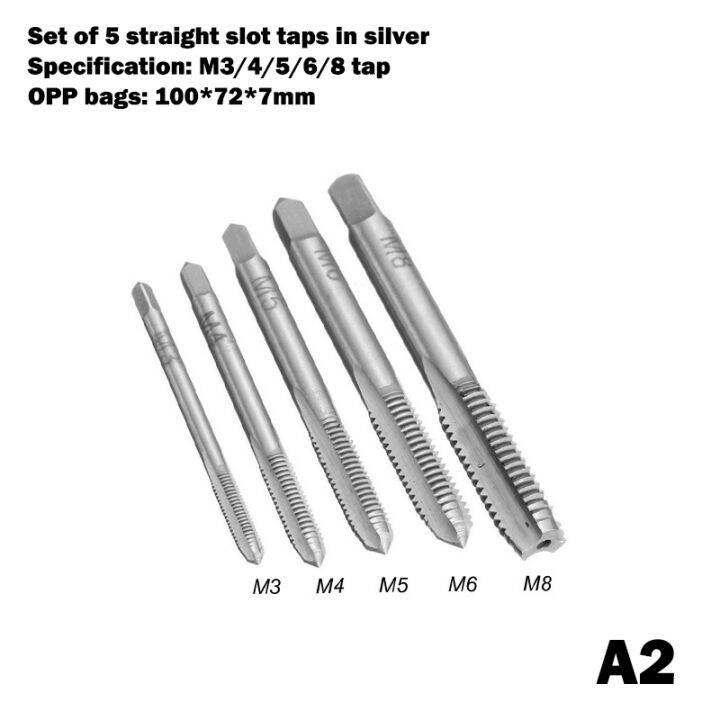 Home Living Sissi 5/7pcs Metric Tap Set Taps Drill Bits Hand Tool Sets ...