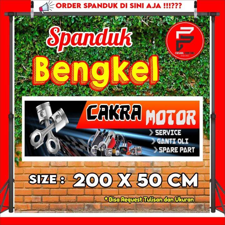 Spanduk Bengkel Motor / Banner Service Motor / Spanduk Kustom / Spanduk ...