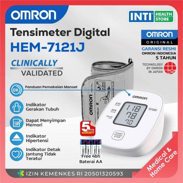 Omron | Tensimeter Digital HEM 7121J | Blood Pressure Monitor | Lazada ...