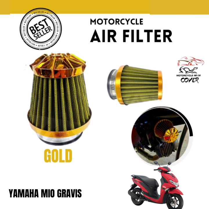 YAMAHA MIO GRAVIS AIR FILTER GOLD | MOTOR AIR CLEANER EARBUDS ...