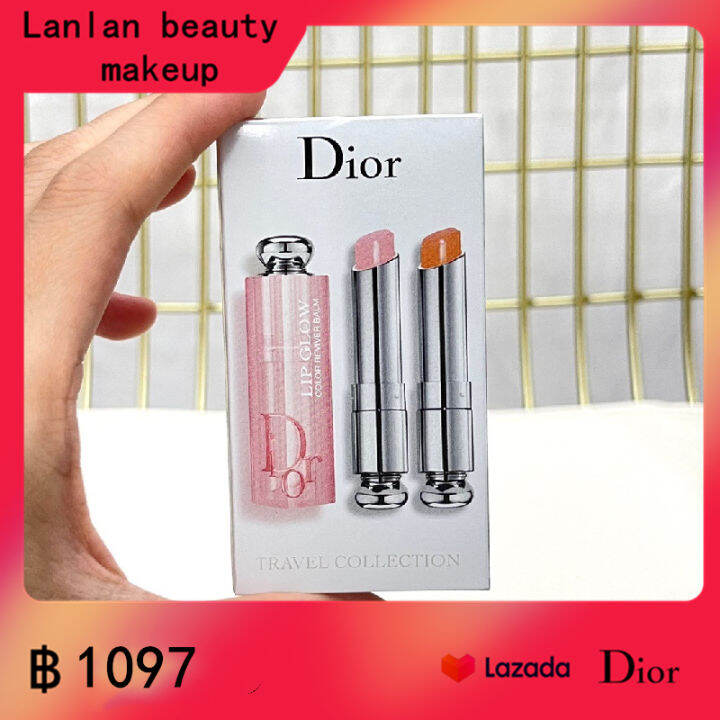 [ของแท้ 100%]Dior ลิปสติกเปลี่ยนสี 001 สีชมพูอ่อน 004 สีส้มสองชิ้น ...