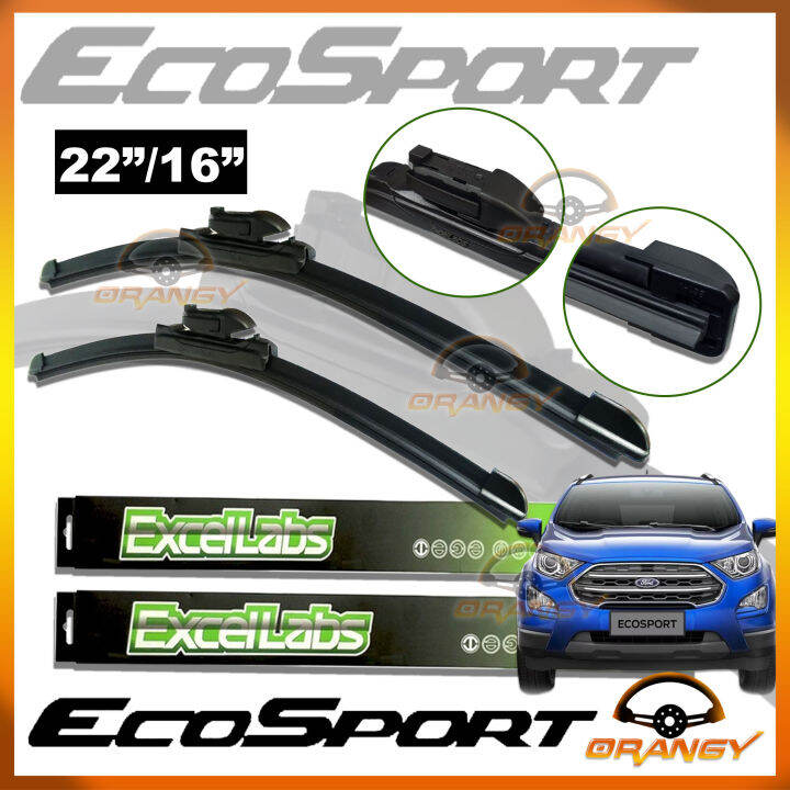 FORD ECOSPORT 2014 to 2021 EXCELLABS Front Wiper Blade All Season Banana Type Rubber B2 (22"/16 ...