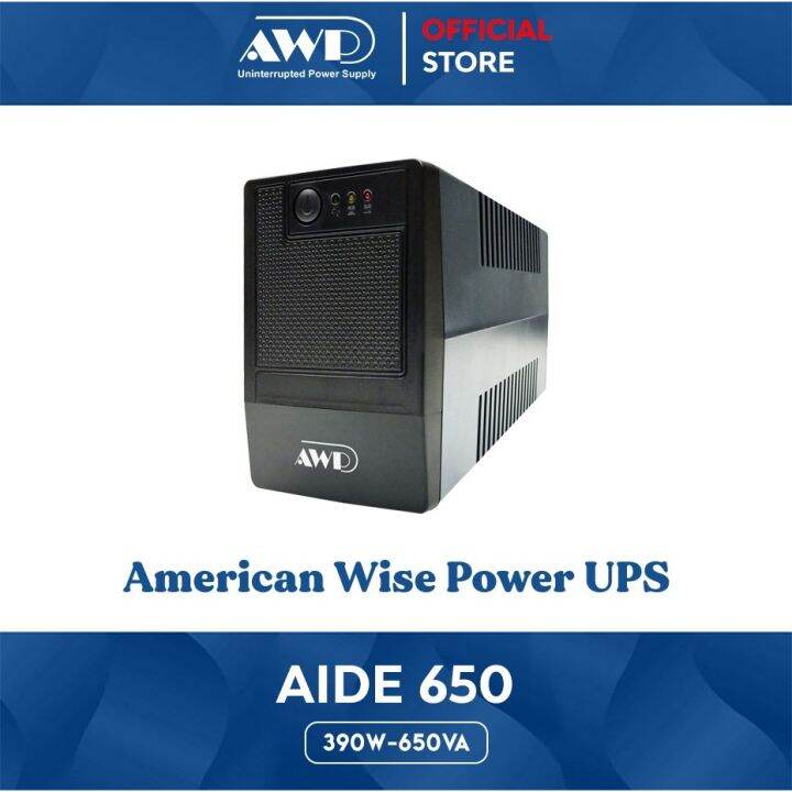 AWP Aide 390W-650VA UPS with AVR Uninterruptible Power Supply (4 ...