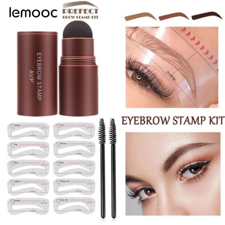 【Ready Stock】Eyebrow Stamp Shaping Kit Brow Powder Stamp Makeup Eyebrow ...