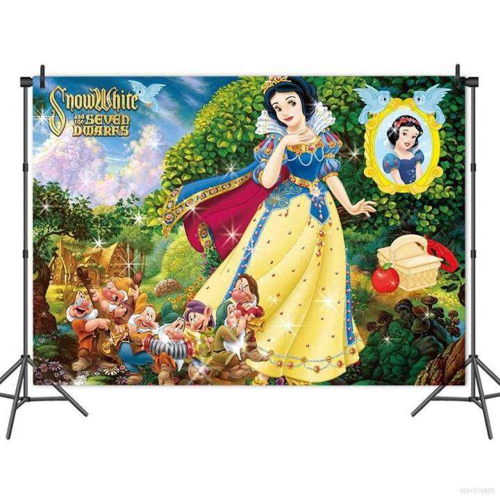 Disney Princess Snow White Theme Cartoon Photography Background Cloth ...