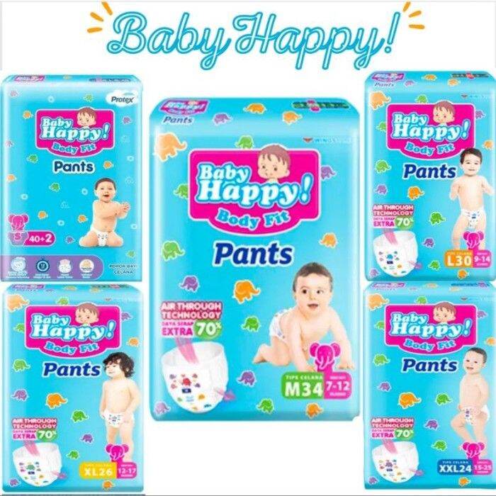 BABY HAPPY PANTS/CELANA S 38+2 M32 L28 XL 26 XXL 24 | Lazada Indonesia