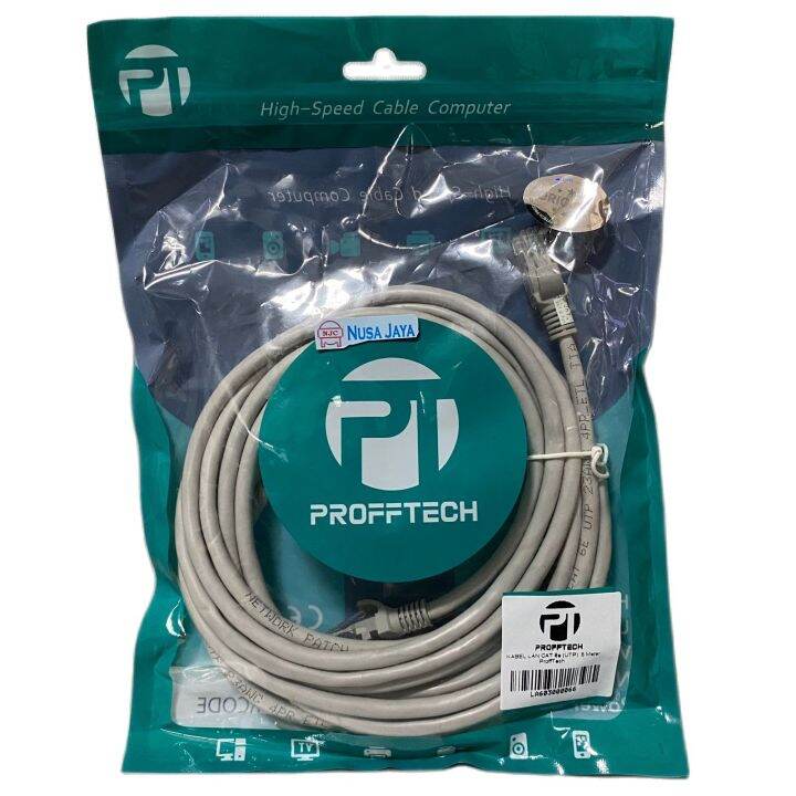 Kabel Lan Cat6 5Meter Profftech Cable UTP Cat.6e RJ45 Networking 5 ...