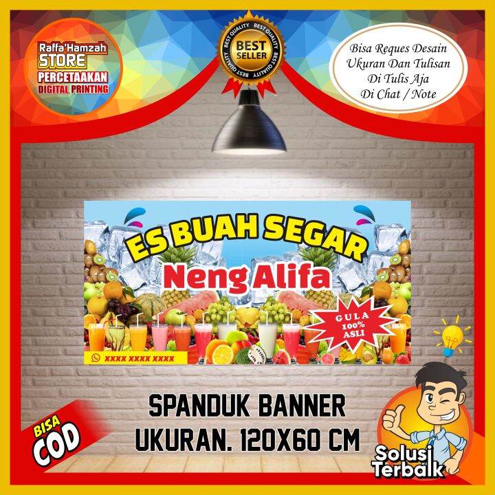 Spanduk Banner Backdrop Es Buah Segar Spanduk Minuman Es Buah Segar ...