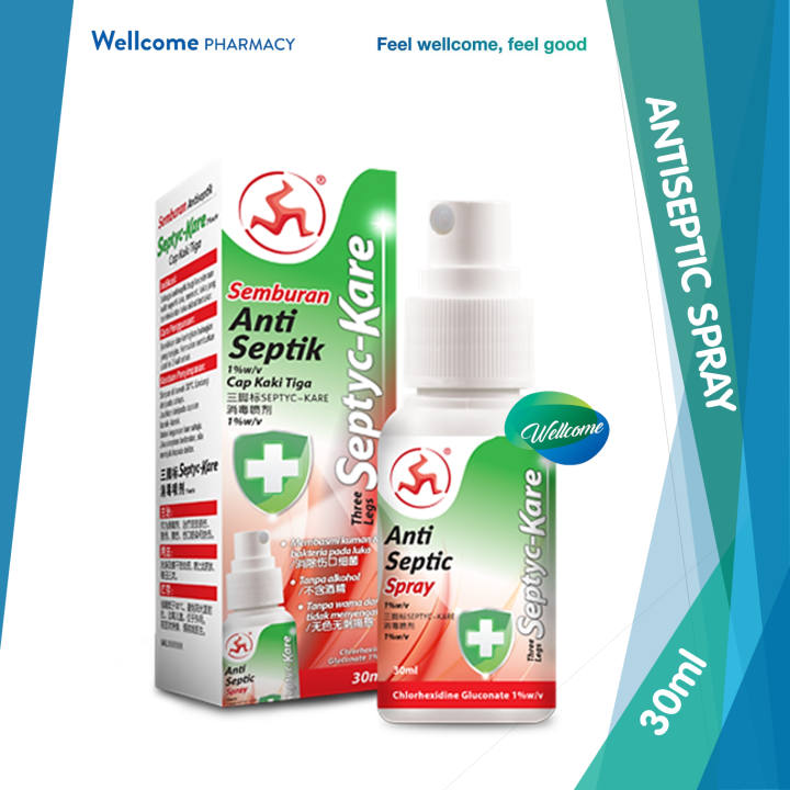 Wen Ken Three Legs Septyc-Kare Antibacterial Antiseptic Spray - 30ml ...