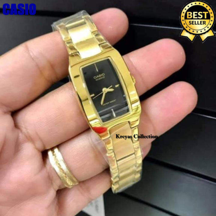 Casio Quartz Analog Classic Black Dial Stainless Steel Watch for Women ...