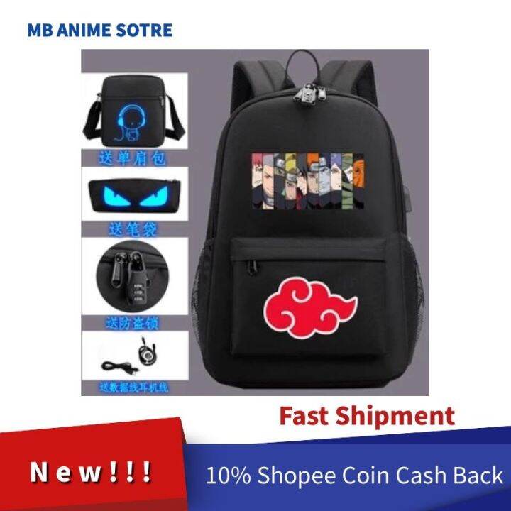 【Fast Shipment】2022 NARUTO beg sekolah beg student Periferal Anime Dua ...