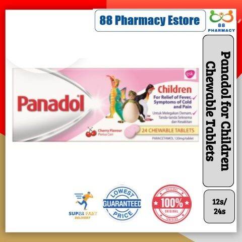 Panadol for Children Chewable Tablets Cherry Flavour 12s/24s Fever | Lazada