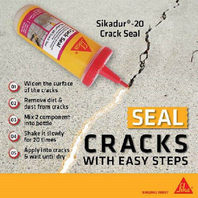 SIKA SIKADUR 20 Crack Seal Repair Cement Wall / Floor Crack A+B (160ml ...