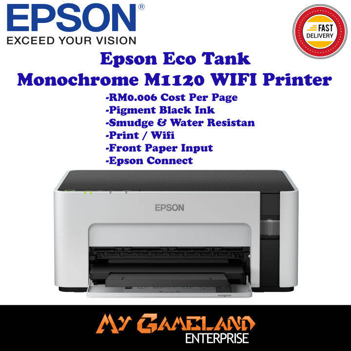 Epson Ecotank Monochrome M1120 Wifi Ink Tank Printer (PRINT ONLY) | Lazada
