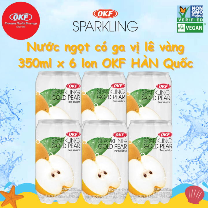 Nước ngọt có ga vị lê vàng (NƯỚC LÊ CÓ GA) OKF HÀN QUỐC x 6 lon 350ml | Lazada.vn