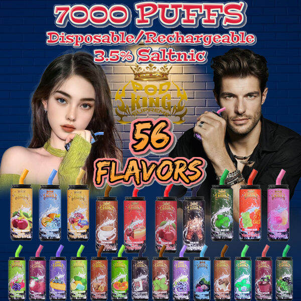 POD KING SUPREME Rechargeable Disposable PUFF PLUS 7000 Puffs ...