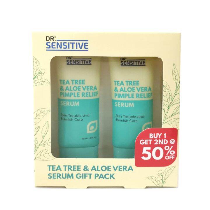DR SENSITIVE Tea Tree & Aloe Vera Pimple Relief Serum Gift Pack | Lazada PH