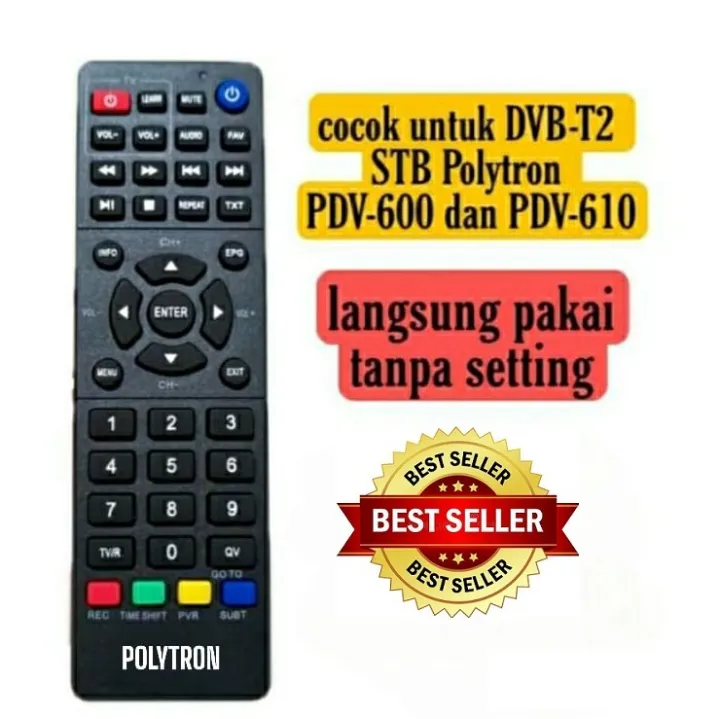 TANPA SETTING & SESUAI GAMBAR LARIS- Remot Remote Receiver STB DVB T2 Parabola Polytron PDV T2 ...