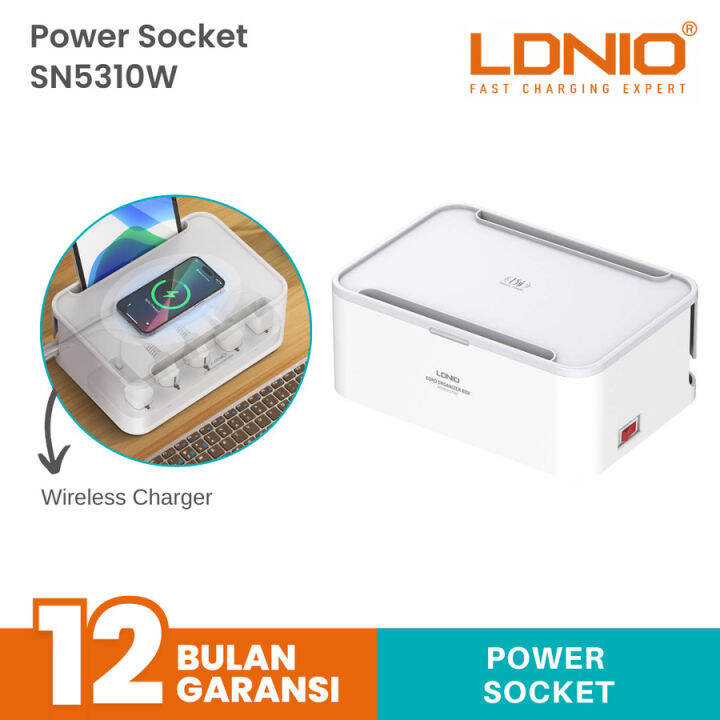 LDNIO SN5310W Management Power Strip Box 15W Wireless Charging | Lazada ...