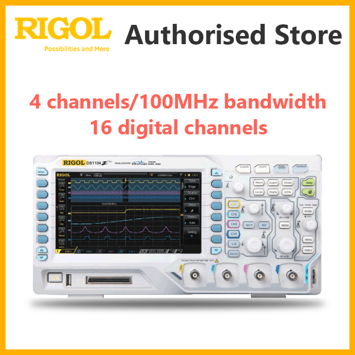 RIGOL DS1104Z Plus 100 MHz Digital Oscilloscope with 4 Channels and 16 ...