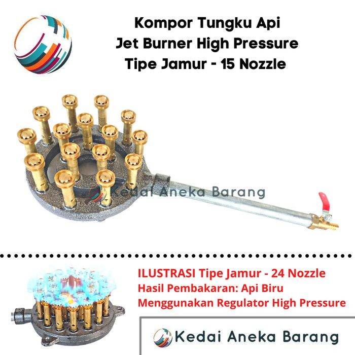 Kompor Jamur 15 Nozzle Burner Tungku Api High Pressure Tekanan Tinggi ...