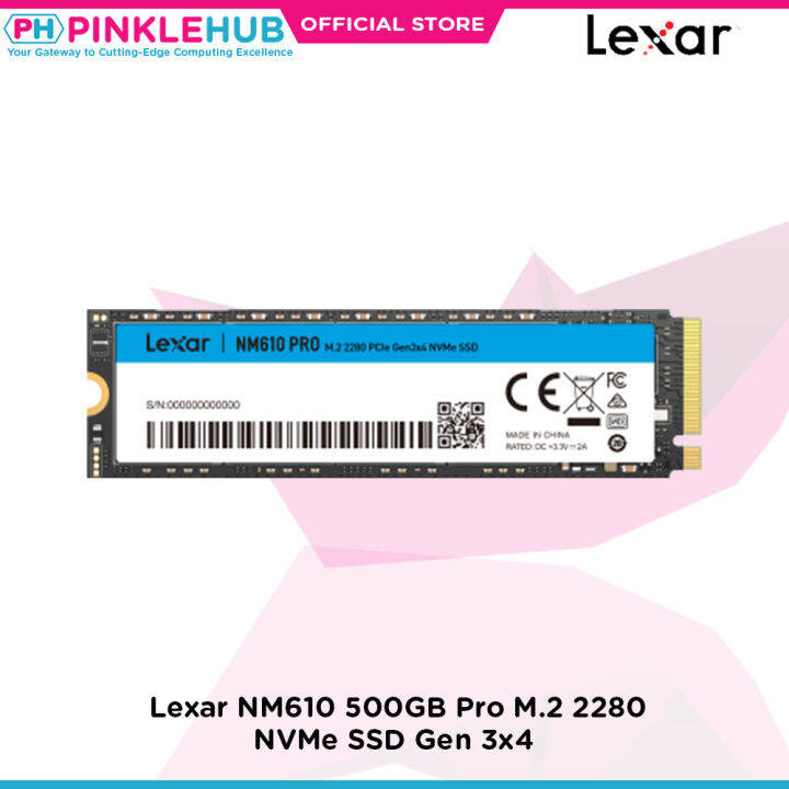 PinkleHub | Lexar NM610 Pro 500GB M.2 2280 NVMe SSD Gen 3x4 ...