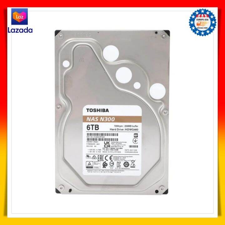6 TB HDD TOSHIBA N300 NAS (7200RPM, 256MB, SATA-3, HDWG460UZSVA) - A0144263 #President | Lazada ...