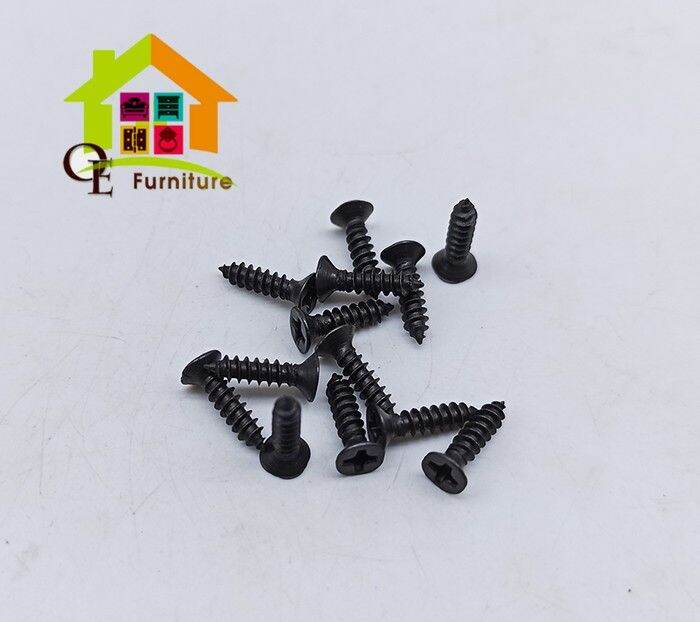 Omah Engsel Skrup hitam pure 6x12mm 100 pc A.612 sekrup hitam screw ...