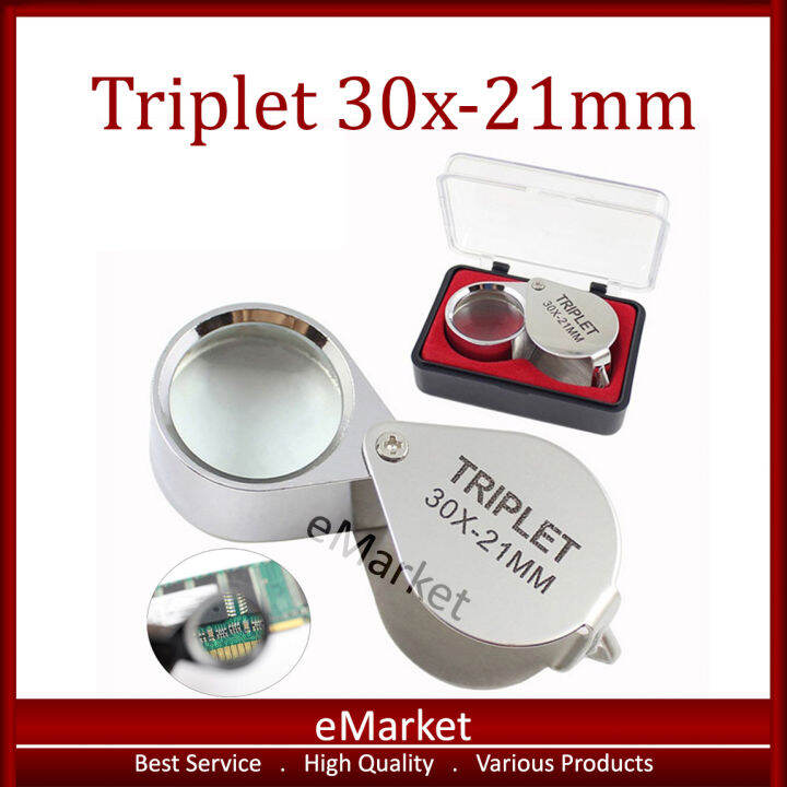 Triplet 30x-21mm / Lup Kaca Pembesar Lipat Perhiasan Batuan Geologi ...
