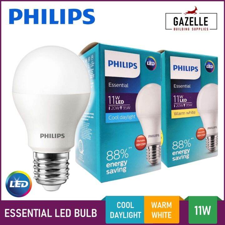 【COD】Hot Philips Essential LED A60 Light Bulb Cool Daylight / Warm ...