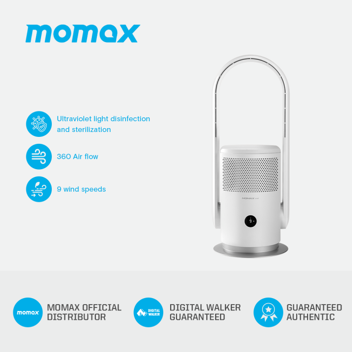Momax Ultra-Air IoT Smart Ultraviolet Air Purifying Leafless Fan ...