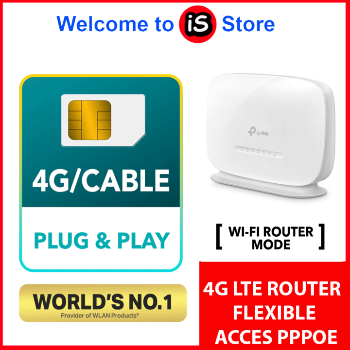 TP-Link 300 Mbps Wireless N 4G LTE Router MR105 (LAN/WAN port) flexible ...